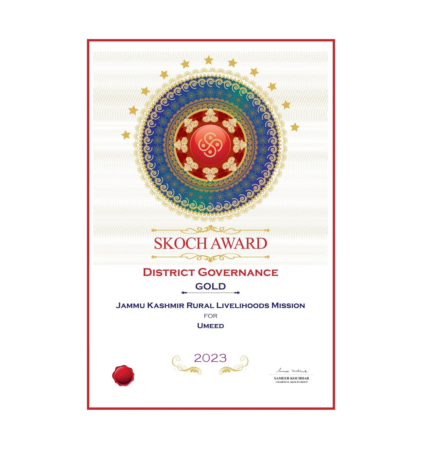 JKRLM Wins SKOCH Gold Award For Marketing Avenues To SHGs – Kashmir ...