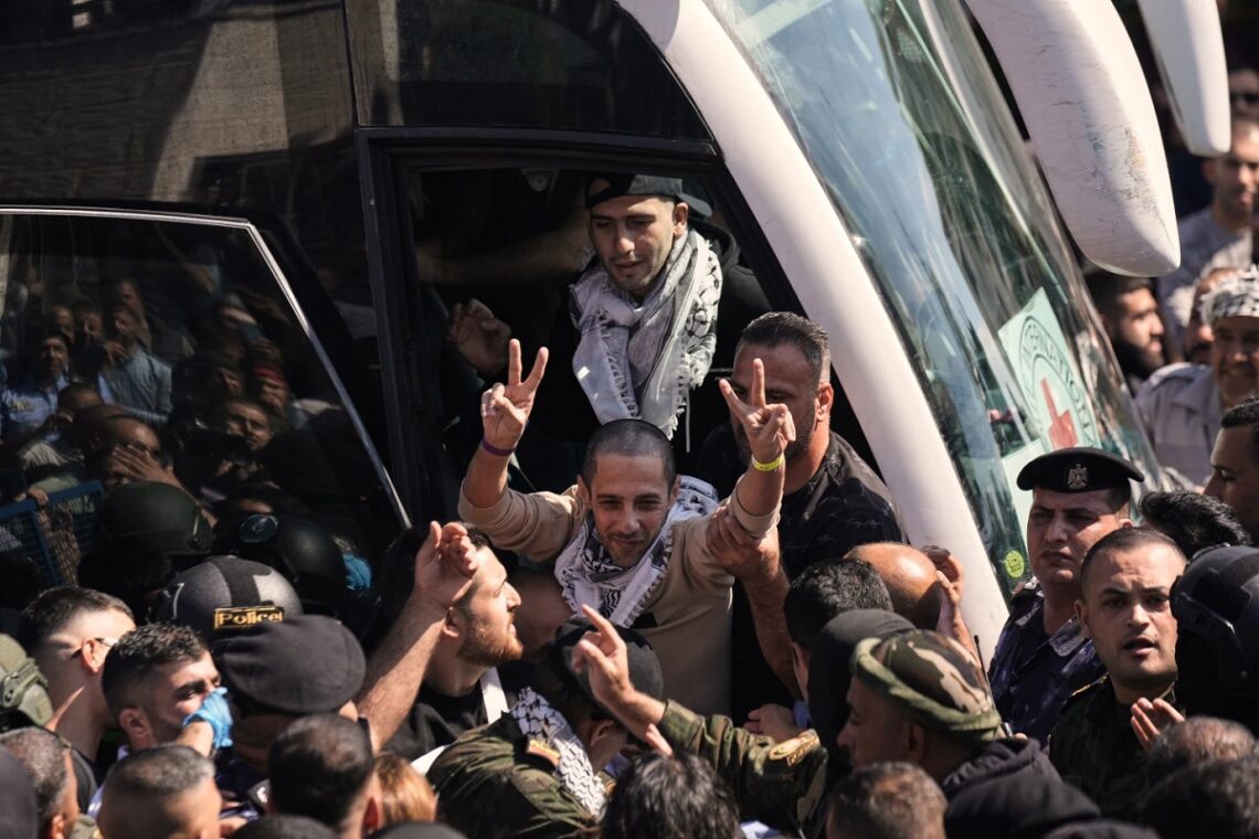 Palestinians Celebrate as Prisoners are Released by Israel Under Gaza ...